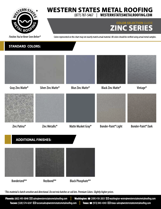 Metal Roofing Color Charts | Over 100 Colors | Buy Mfg. Direct & Save